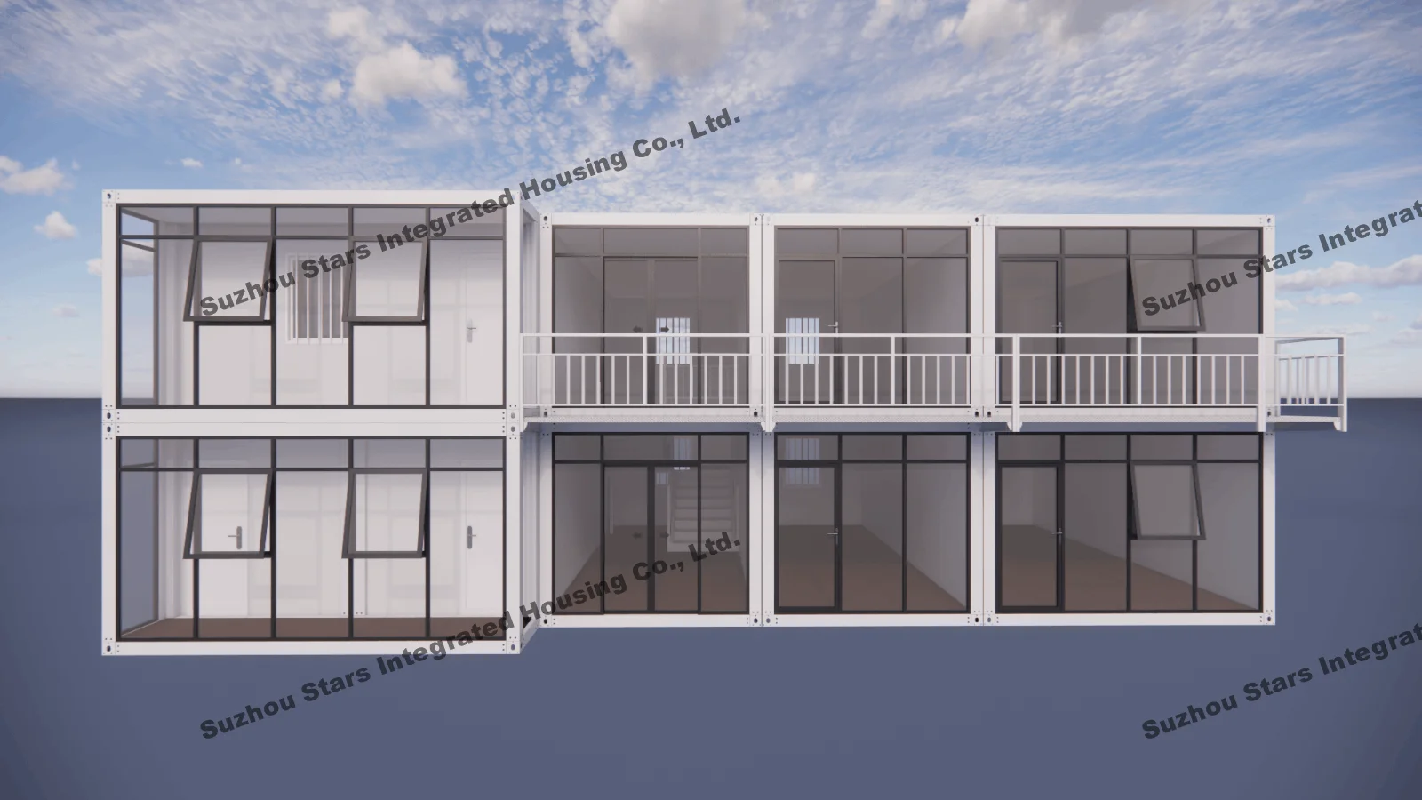 Customized-Pre-Built-Modular-Homes-Two-Story-Container-House-With ...