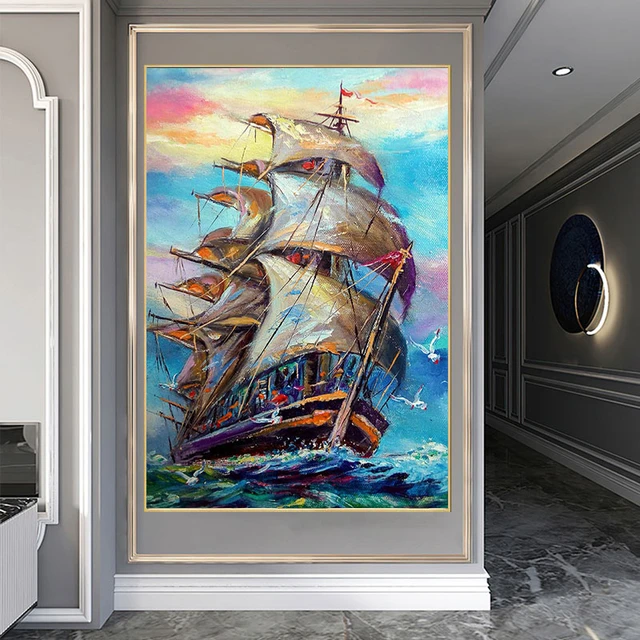 Pirate Ship Painting Abstract