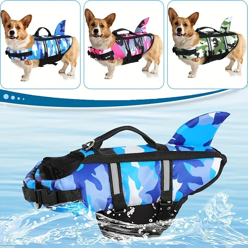 Dog-Life-Vest-with-Rescue-Handle-Lightweight-Floating-Life-Vest-for ...