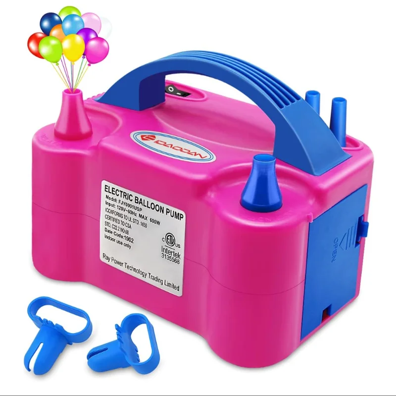 Electric balloon pump, portable dual nozzle high-power (110V~120V, 600W ...