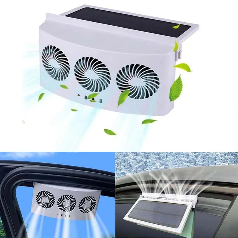 Solar-Powered-Car-Window-Fan-Portable-Air-Vent-Radiator-Circulation ...