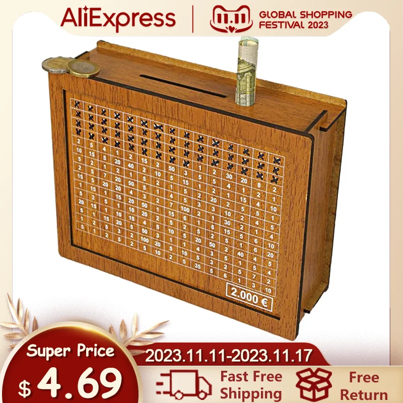 Money-Box-Piggy-Bank-Wood-Money-Bank-Reusable-Money-Box-with-Saving ...