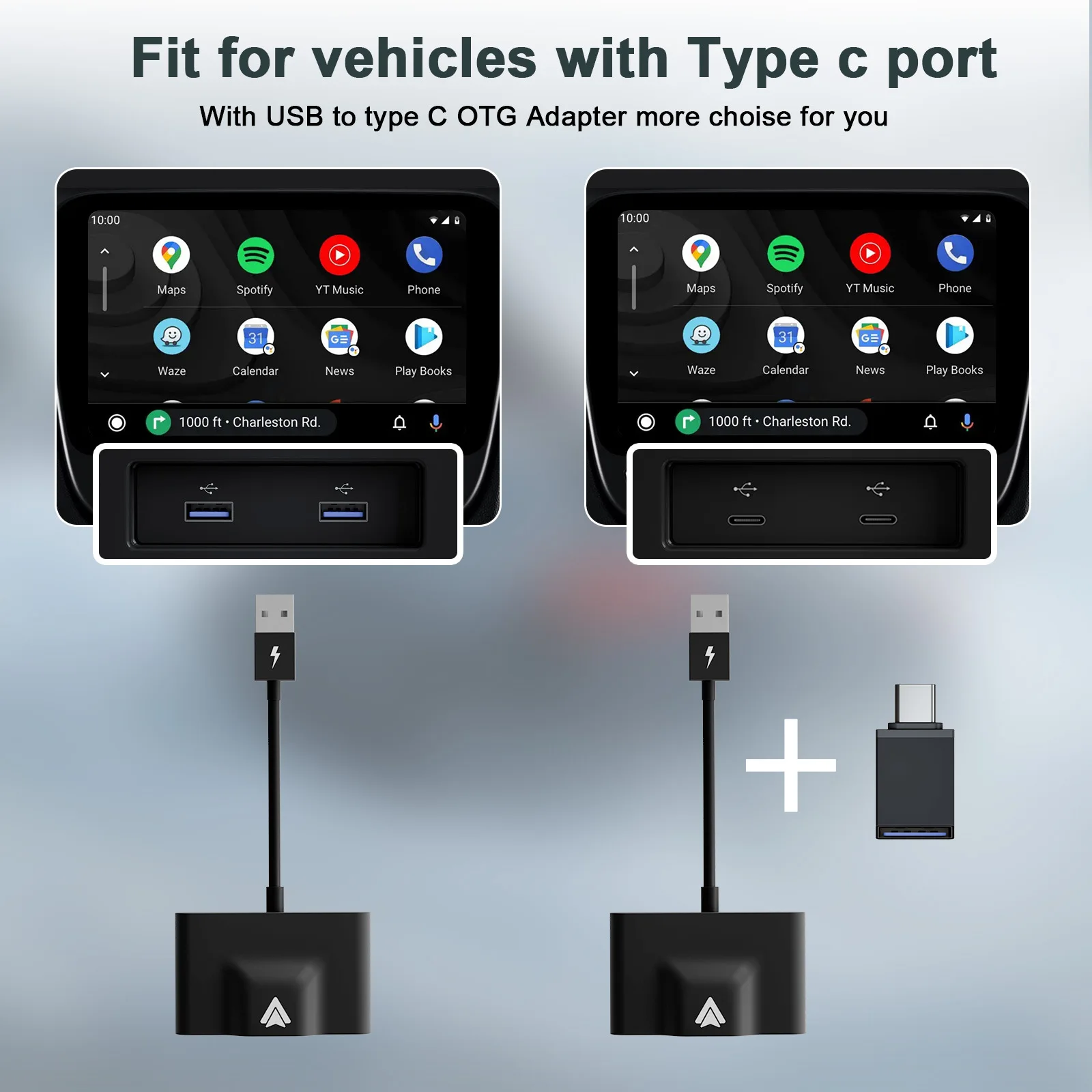 Noir - Adaptateur CarPlay sans fil pour téléphone Android, adaptateur Auto sans fil, Dongle ...