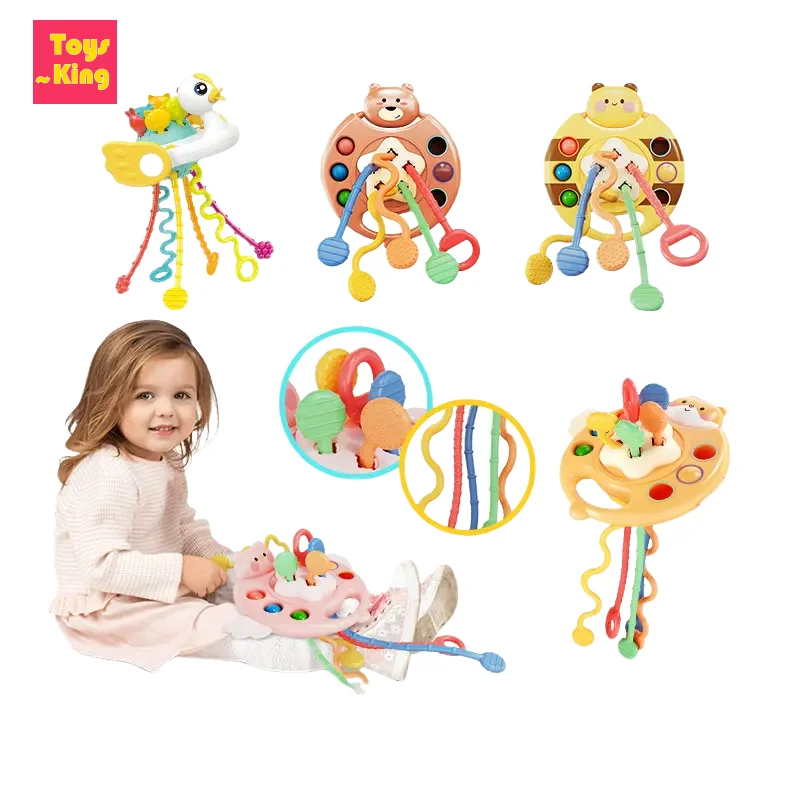 Montessori Silicone Pull String Sensory Toys Baby 0 12 Months ...
