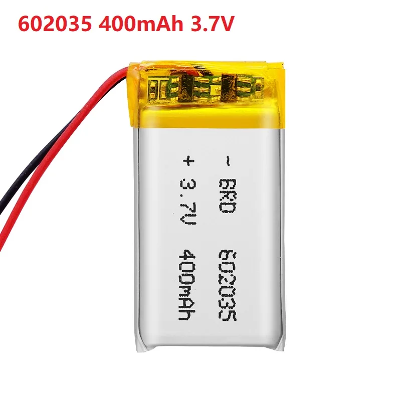 602035 400mAh 3.7V Rechargeable Lithium polymer Battery For MP3 MP4 MP5 ...