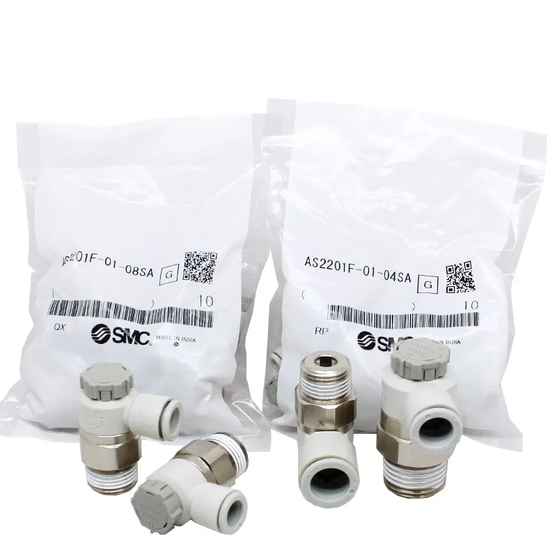 SMC Elbow Flow Control Valve Fittings AS1201F/AS2201F/AS3201F-M5/01/02/03-04A/06A/08/10SA