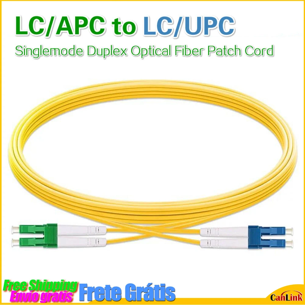 5PCS-lot-LC-APC-To-LC-UPC-Single-Mode-Duplex-Optical-Fiber-Patch-Cord ...