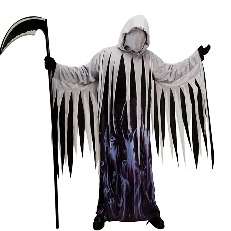 Halloween-Grim-Reaper-Costume-for-Adults-Deluxe-Cloak-Hood-Gloves-Set ...