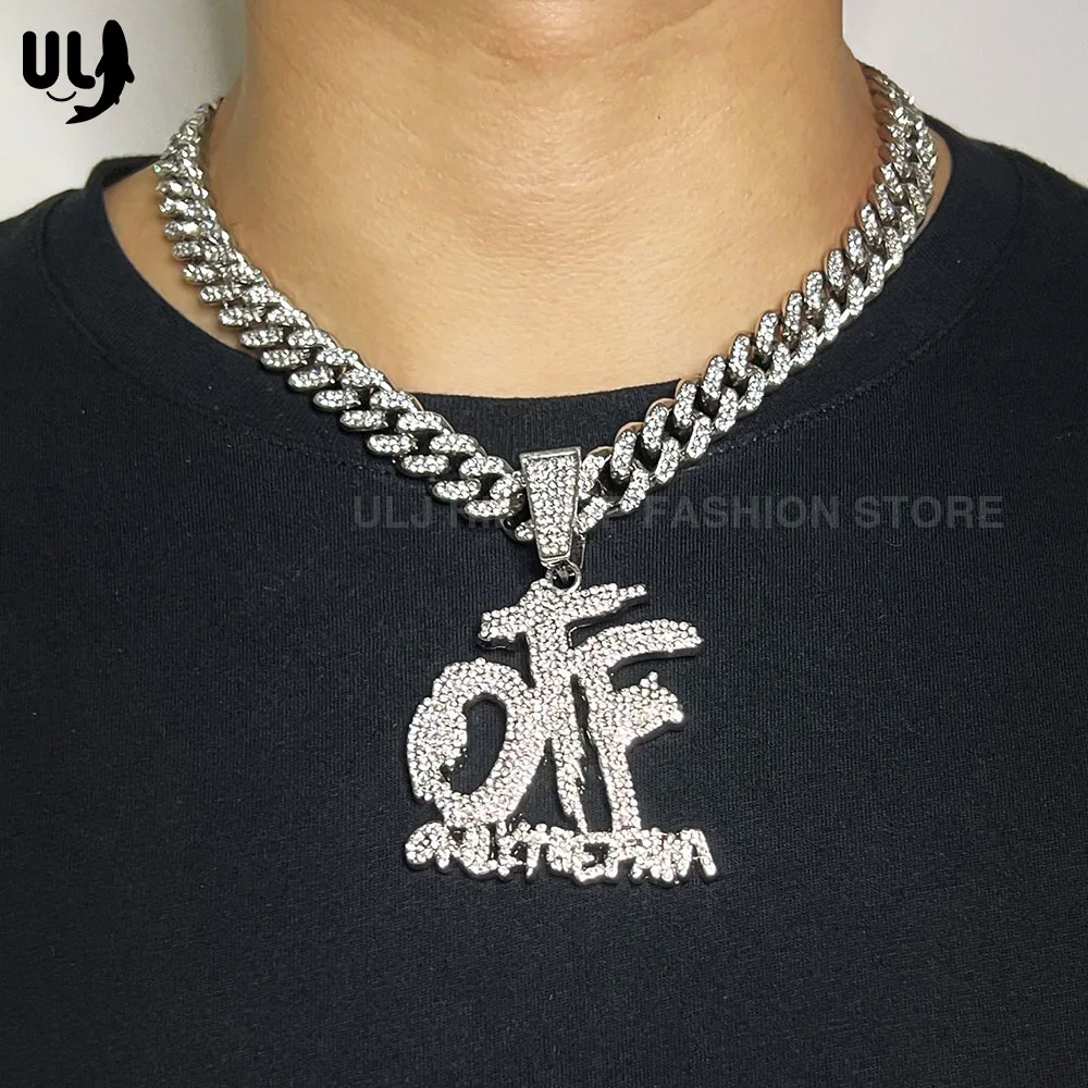 ULJ-12mm-Hip-Hop-Bling-Rhinestone-Cuban-Link-Chain-for-Women-Men-Silver ...