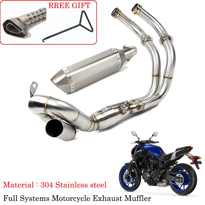 MT-07-FZ07-Full-Systems-Slip-on-Motorcycle-Exhaust-Front-Pipe-Modified ...