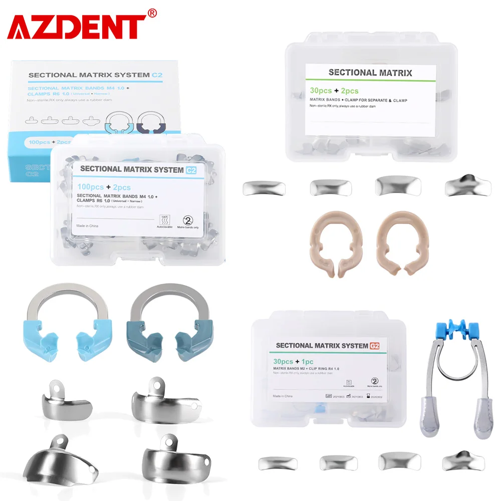 AZDENT-Dental-Matrix-Bands-Clamp-Sectional-Contoured-Matrix-System ...
