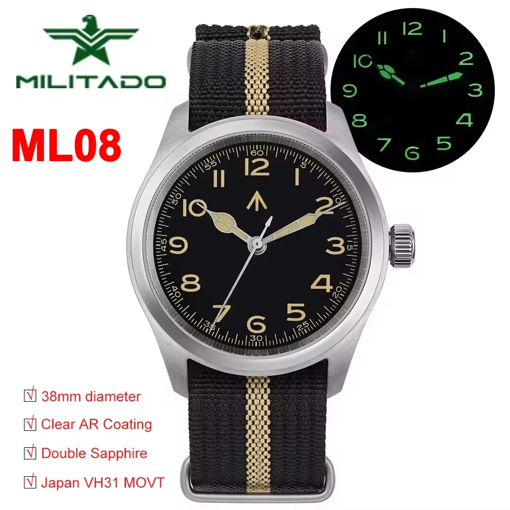 Militado-ML08-38mm-Watch-VH31-Quartz-Movement-Watches-Luminous-Sapphire ...