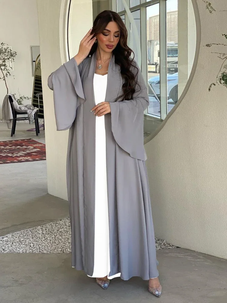 Morocco Party Dress Women Abaya 2 Piece Set Ruffle Sleeve Dubai Muslim ...