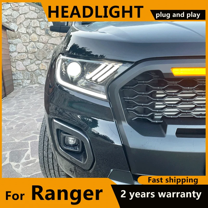For-FORD-Ranger-Headlights-2016-2021-Moving-DRL-Day-Running-Light-LED ...