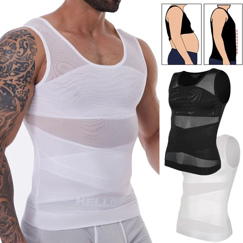 Mens-Slimming-Body-Shaper-Vest-Gynecomastia-Compression-Shirts-Tummy ...
