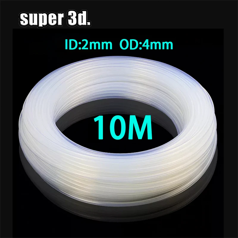 10m PTFE Tube Clear PiPe PFA ID 2mm OD 4mm For V5/V6 1.75mm Bowden ...