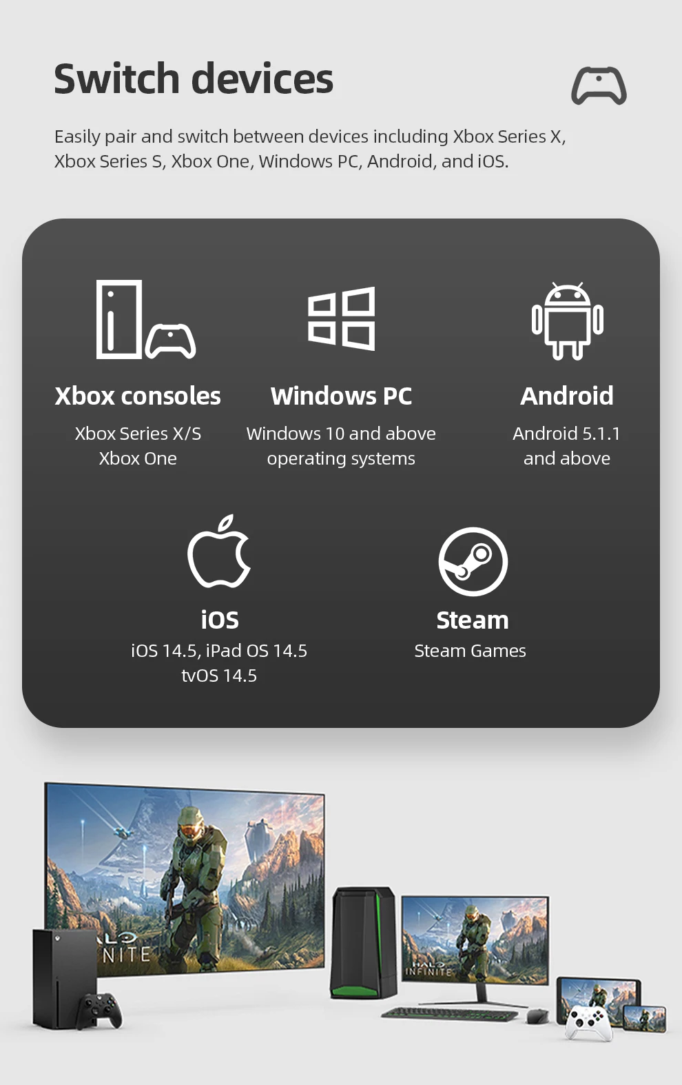 Xbox series Core Wireless Gaming Controller – Robot White – Xbox Series X|S, Xbox One, Windows ...