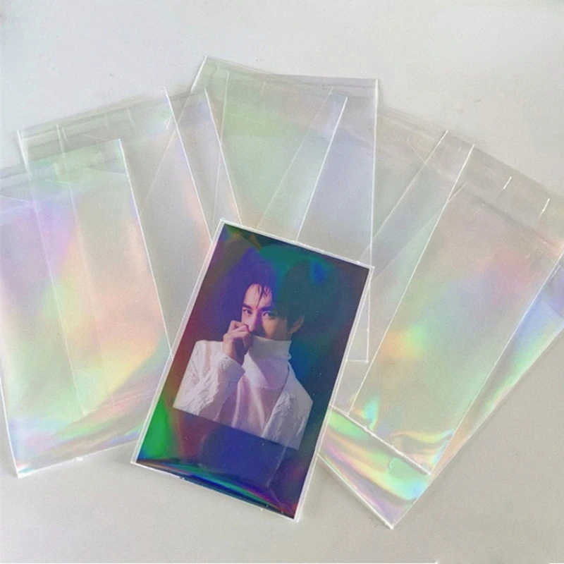 20pcs Kpop Laser Clear Photo Cards Sleeves Photocard Holder Shinny Card ...