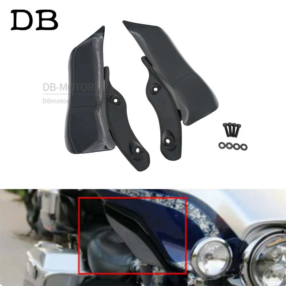 Motorcycle Black Adjustable Upper Batwing Fairing Accents Air Deflector ...