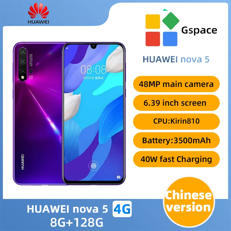 HUAWEI-nova-5-4g-Smartphone-6-39-inch-OLED-3500-mAh-Mobile-phones-48MP ...