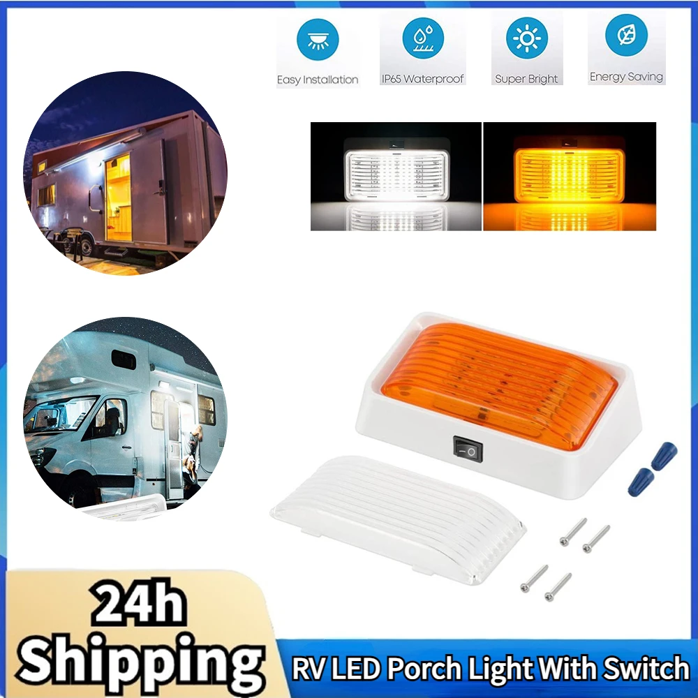 12V RV Porch Light With Awning Motorhome Camping Ceiling Clear Car ...