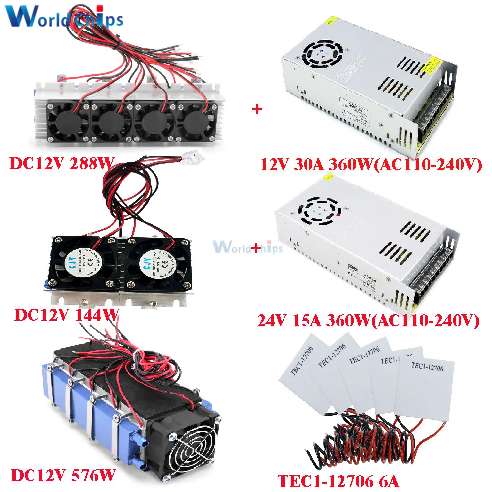 DC12V 144W 288W 576W Semiconductor Refrigeration Chip Electronic Cooler ...