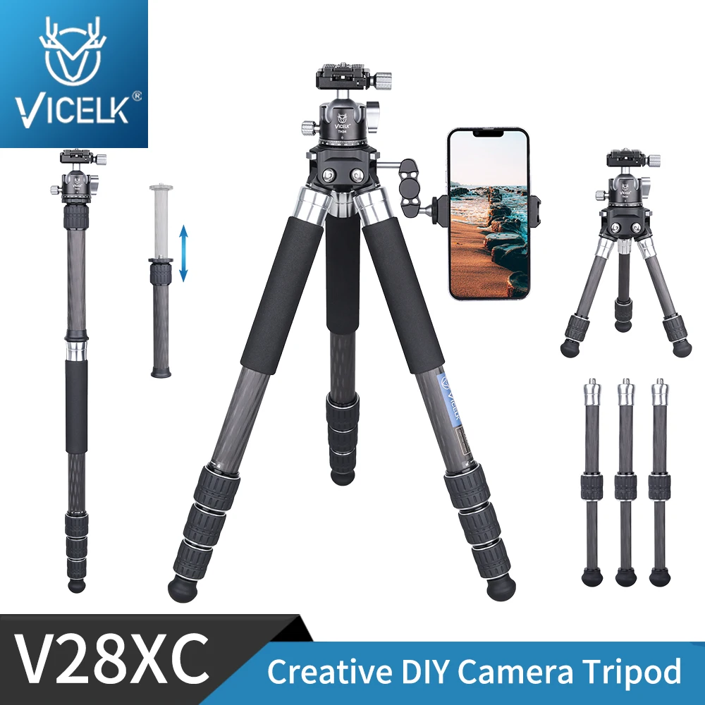 VICELK-All-in-1-Carbon-Fiber-Travel-Tripod-Monopod-Creative-DIY-Camera ...