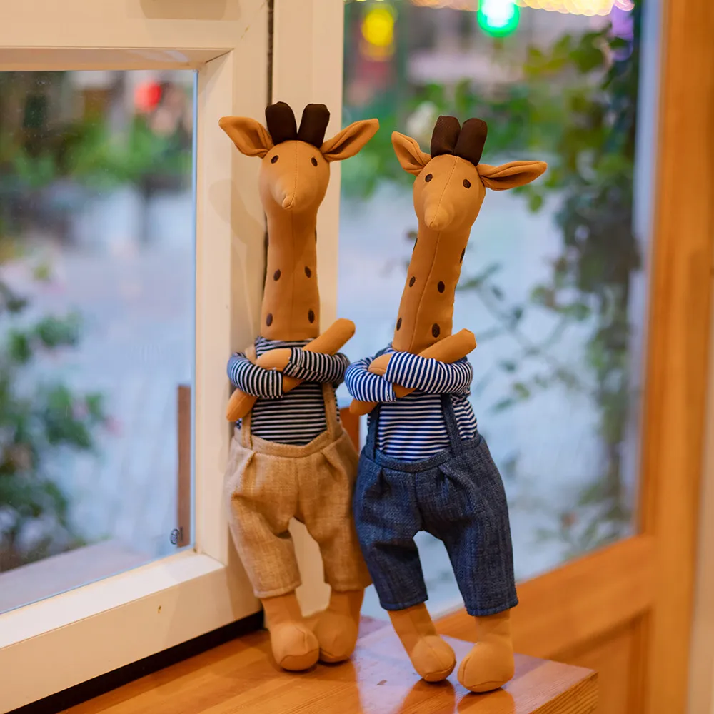Lovely Giraffe Plush Toys Cute Stuf Dolls with Clothes Animal Plush Toy ...
