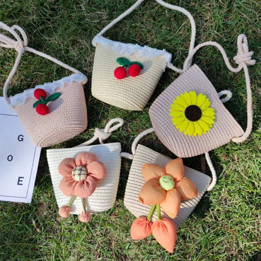 Handmade-Summer-Children-Girls-Shoulder-Bag-Flower-Straw-Baby-Bags ...