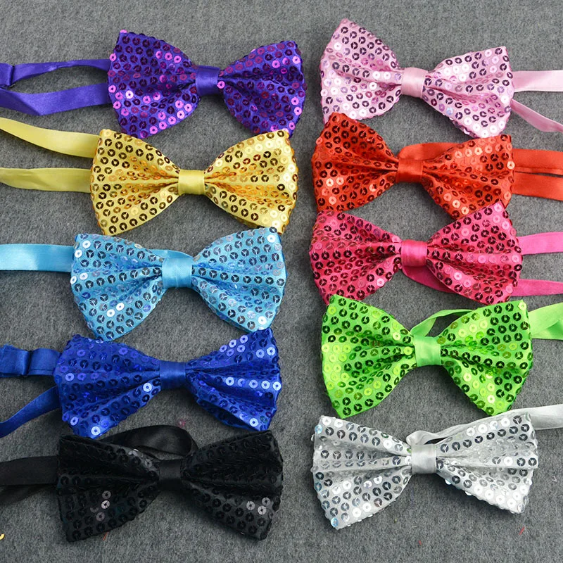 Sequin Solid Color Bow Decoration Children's Stage Performance ...