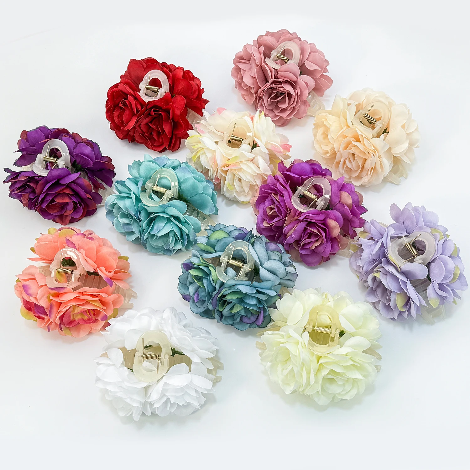 Women Girls Flower Hair Claw Clips Wedding Headdress For Bridal ...
