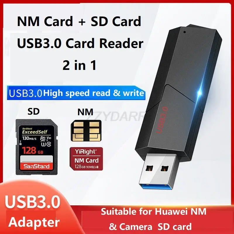 New-USB3-0-NM-Card-Reader-2-in-1-Nano-Memory-Card-SD-Card-Reader ...