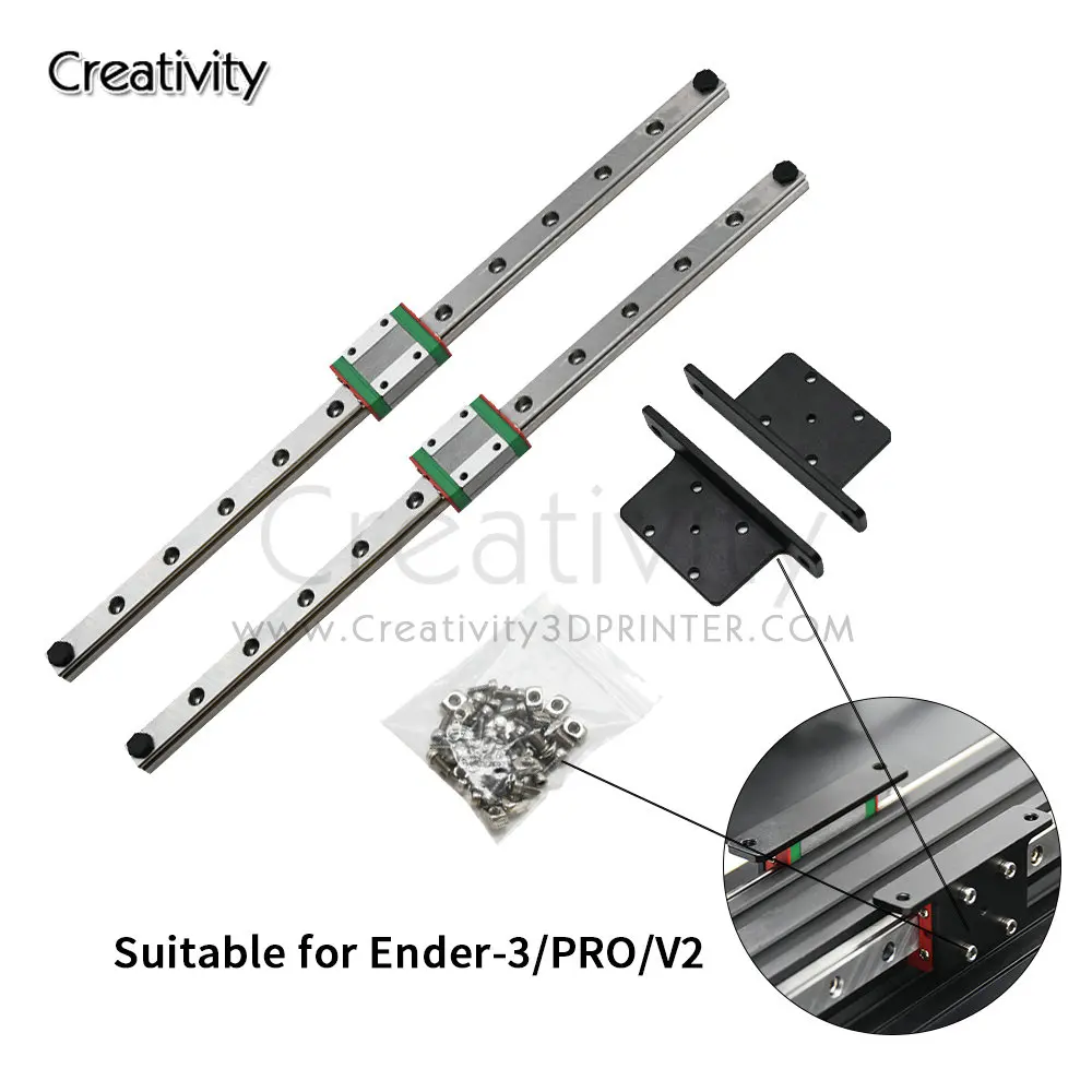 Ender 3/V2/Pro 3D Printer Upgrade Linear Rail Kit Y-axis X Axis Linear Guide Kit for Ender-3 ...