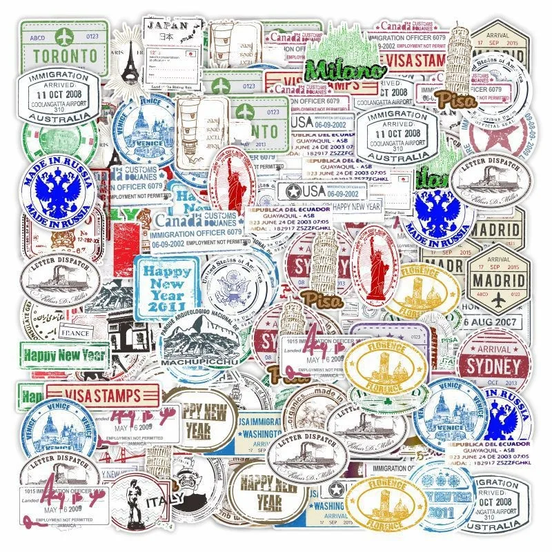 10-30-60PCS-Postmark-Stamp-Style-Stickers-Popular-City-Paris-New-York ...