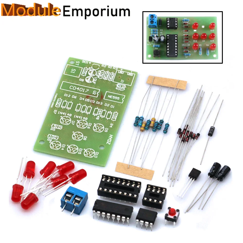 Electronic-Dice-NE555-LED-Module-CD4017-DIY-Kit-5mm-Red-LED-4-5-5V-LED ...