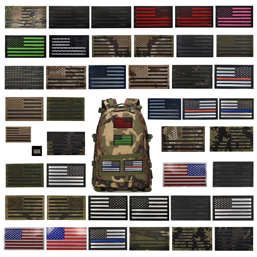 New-9X5CM-Reflective-Star-Stripe-National-Flag-Laser-Cutting-IR ...