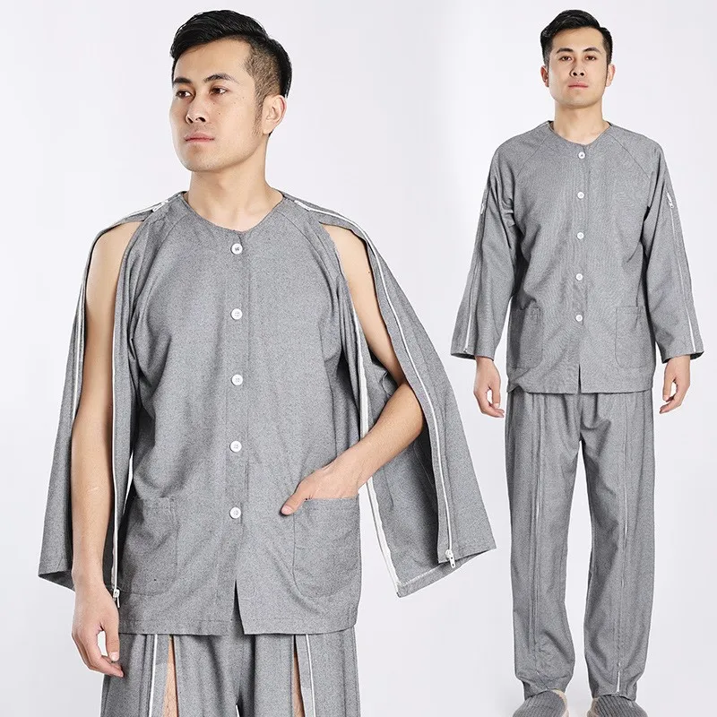 Fully-zippered-Patient-uniform-Long-sleeve-Nursing-clothing-easy-to ...