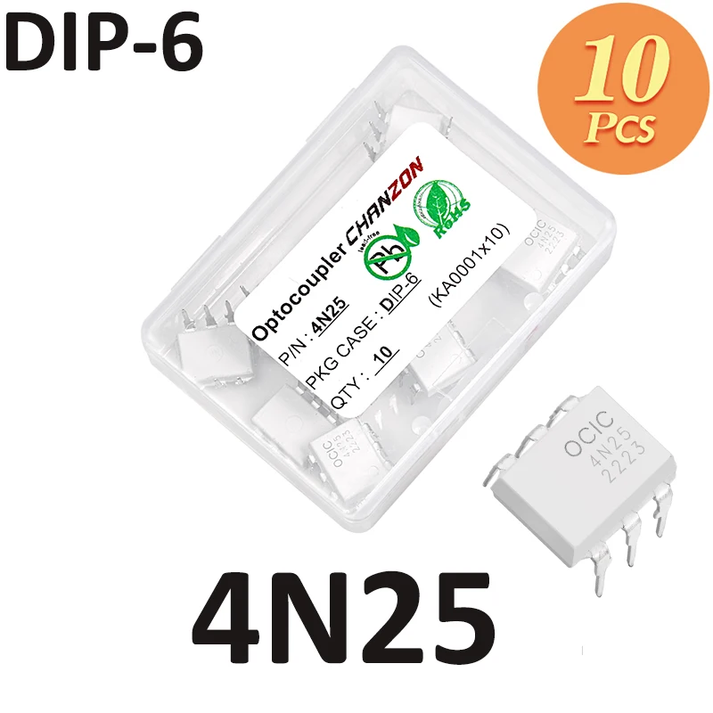 10PCS-Optocoupler-4n25-EL4N25-4n25m-DIP6-DIP-6-Photovoltaic-Optoisolator-Opto-Coupler-New-and ...