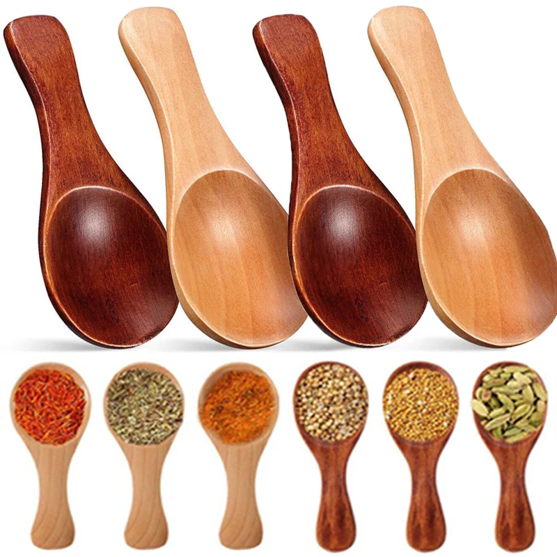 Mini-Wooden-Spoons-Small-Kids-Short-Handle-Wood-Spoon-Kitchen-Spice ...