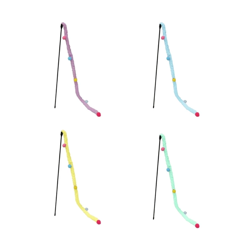 Kitten-Cats-Toy-Plush-Rope-Rod-Teaser-Wand-with-Pompoms-Teasing ...