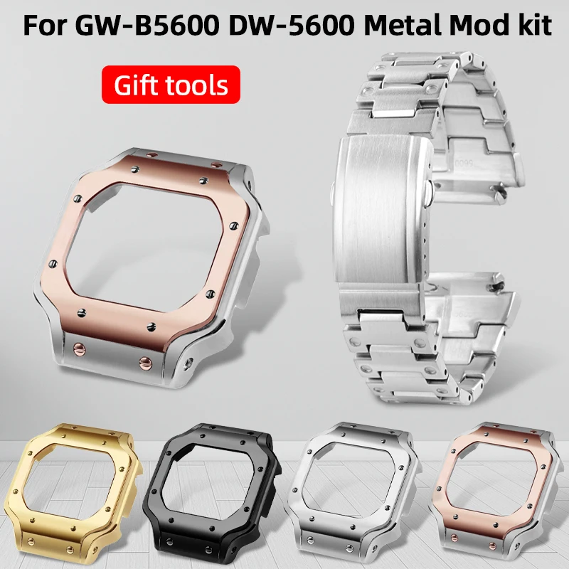 ‌Santos-style Case band Set for Casio 3229 DW5600 GW-B5600 Stainless ...