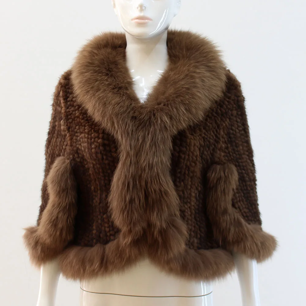 Luxury-Ladies-Genuine-Knitted-Mink-Fur-Shawls-With-Fox-Fur-Collar ...
