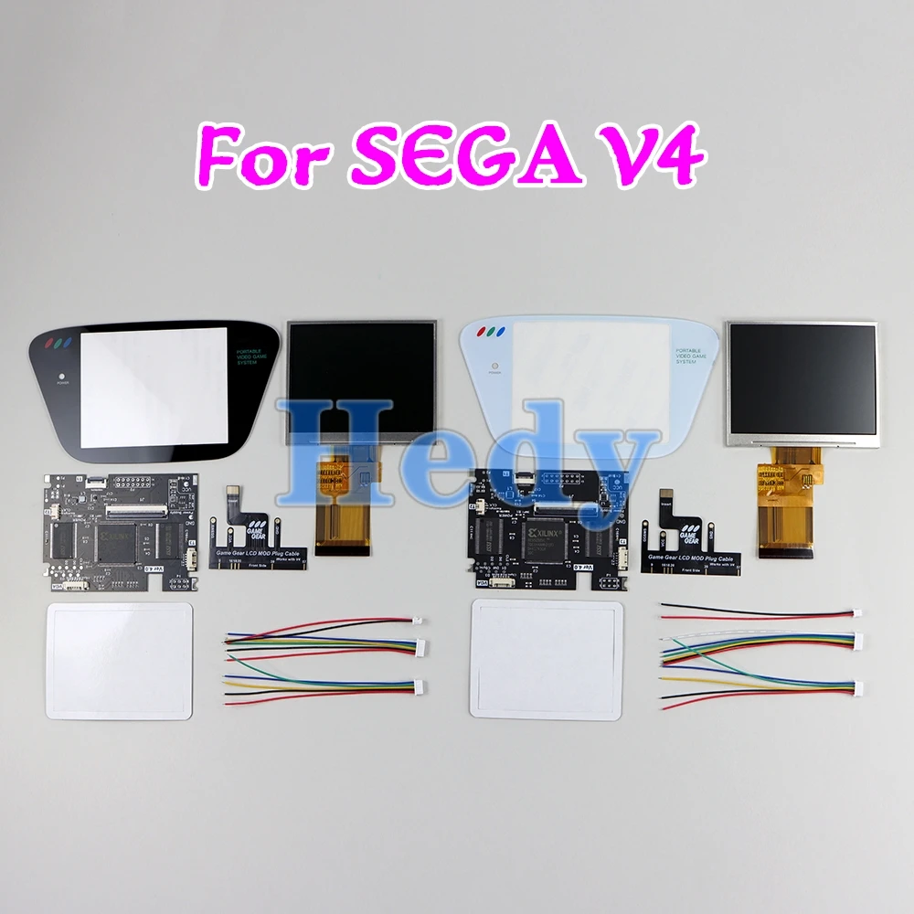 1set Highlight Full Display V4 LCD Screen Glass For SEGA Game Gear GG ...