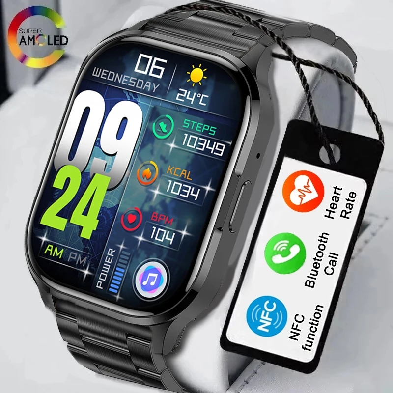 2023New-Smart-Watch-2-01-Inch-Amoled-NFC-Bluetooth-Call-Music-Sport ...