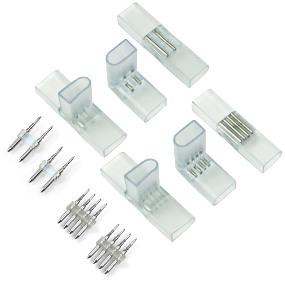 220V-Neon-Strip-Corner-Connector-I-L-T-Shape-Middle-Connectors-2-Pin ...