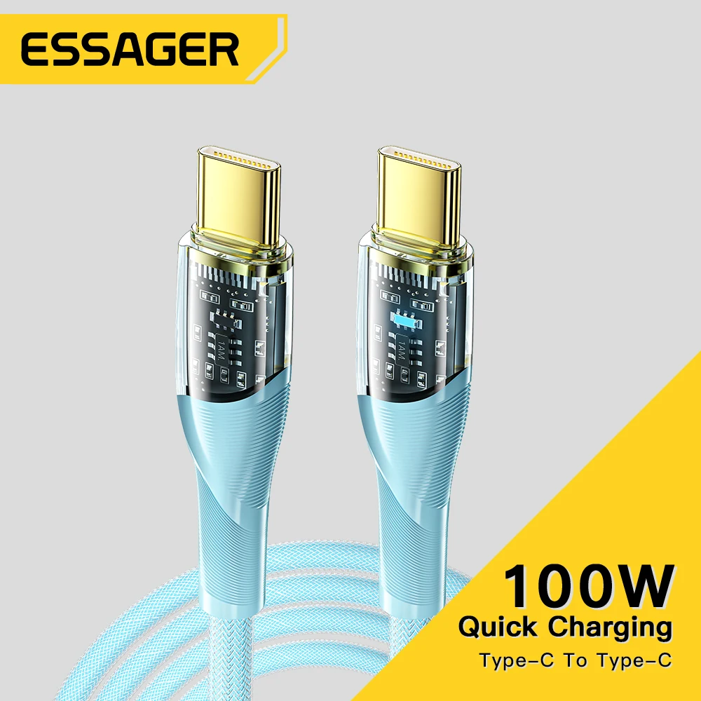 Cable Usb C Charge 100w | Essager Usb Type C Pd | 100w Pd Charger Cable ...