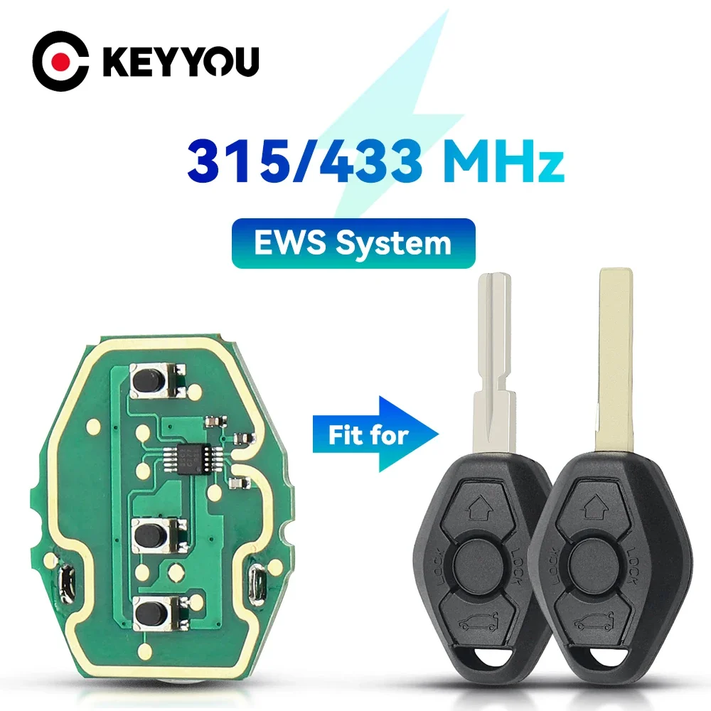KEYYOU 3 Buttons Remote Circuit Board Car Key For BMW E36 E38 E39 E46 ...