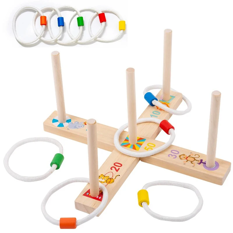 1-Set-Wooden-Ferrule-Game-Puzzle-Toy-Ring-Toss-Montessori-Game-Throwing ...