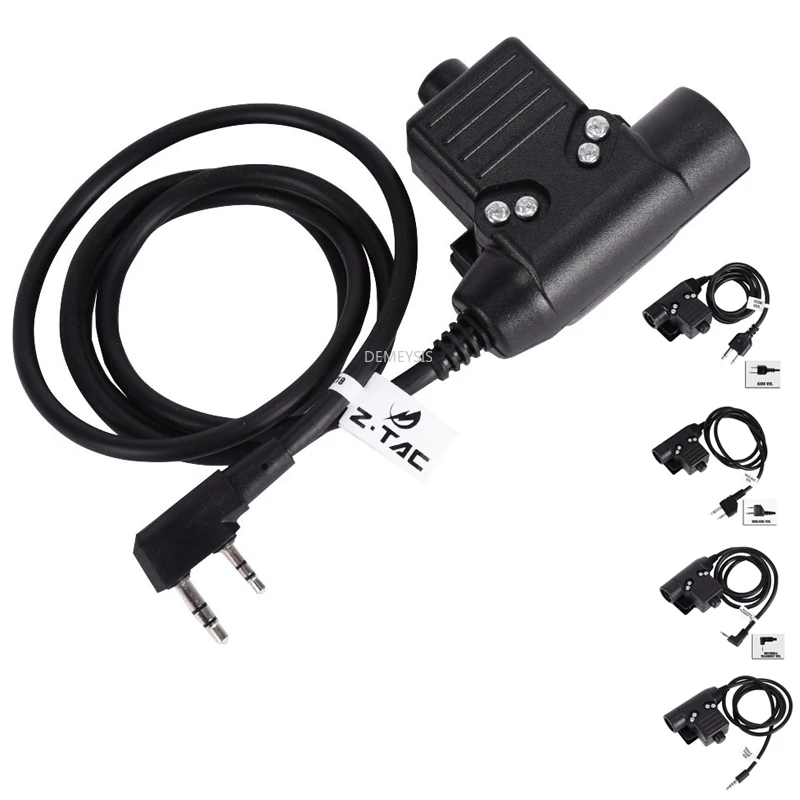 Military-Headset-Adapter-U94-PTT-Icom-Kenwood-Midland-Motorola ...