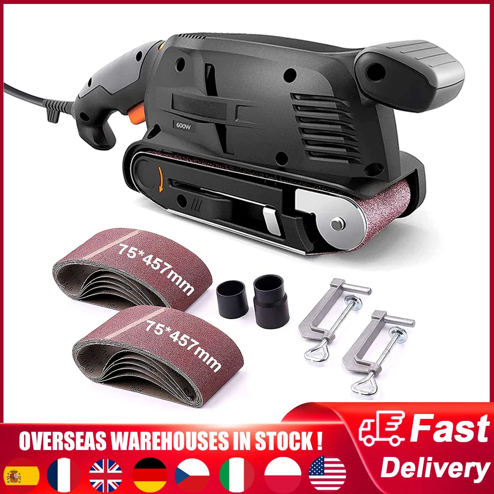 Lijadora de correa eléctrica de 600W, lijadora de potencia de velocidad ...